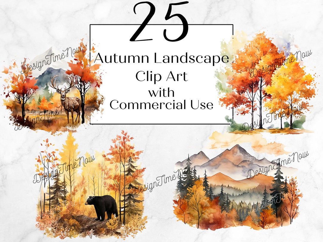 Autumn Landscape PNG Clipart, Commercial Use, Great for Wedding ...
