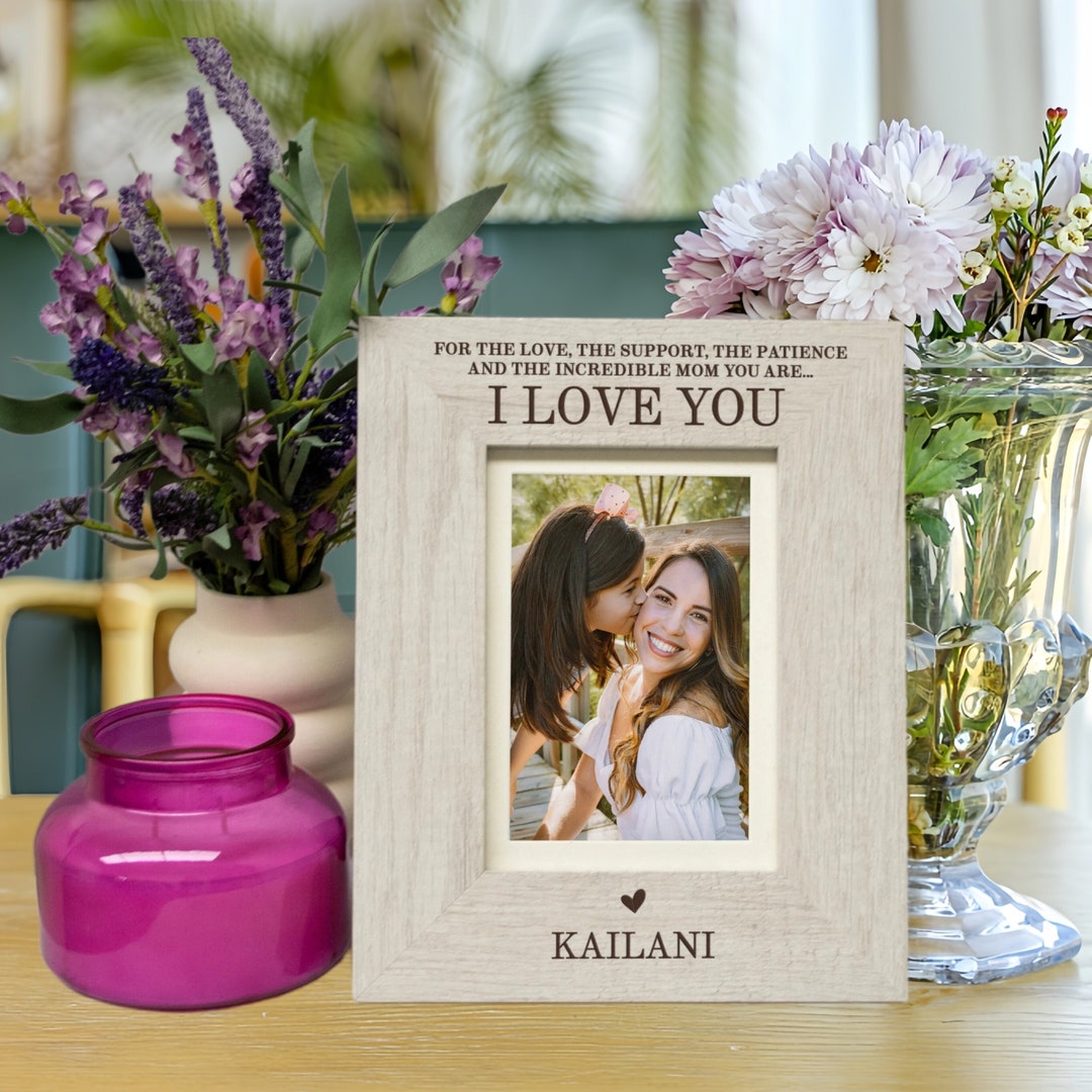 Personalized Love Mom Photo Frame Customized Mother and Daughter Photo ...