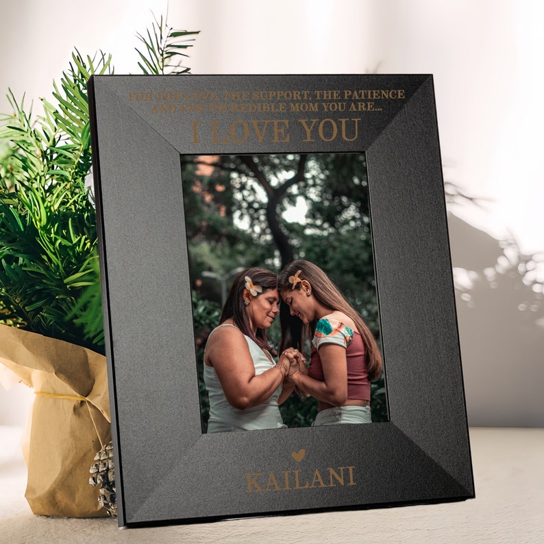 Personalized Love Mom Photo Frame Customized Mother and Daughter Photo ...