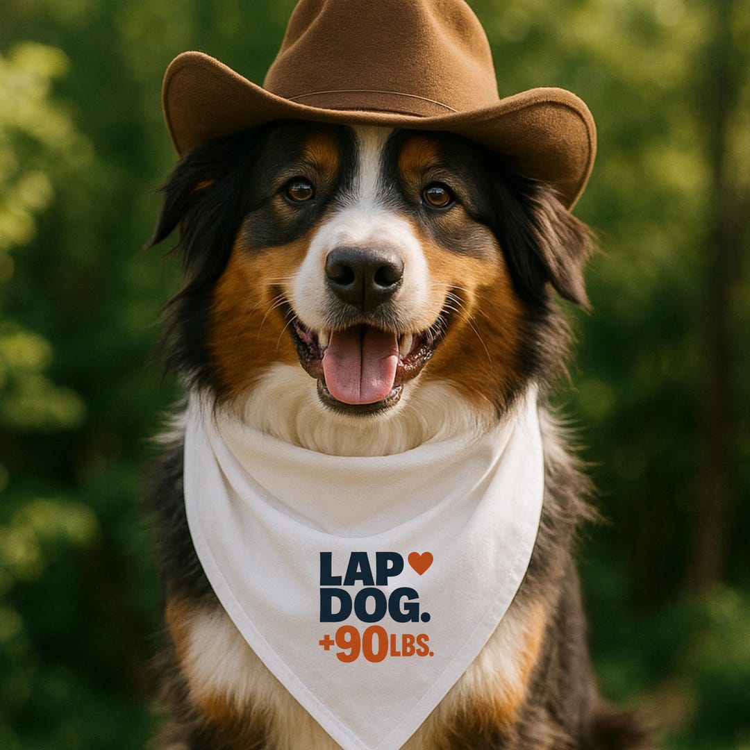 Lap Dog +90lbs Dog Bandana Design – Funny Gift for Big Dogs Who Love ...
