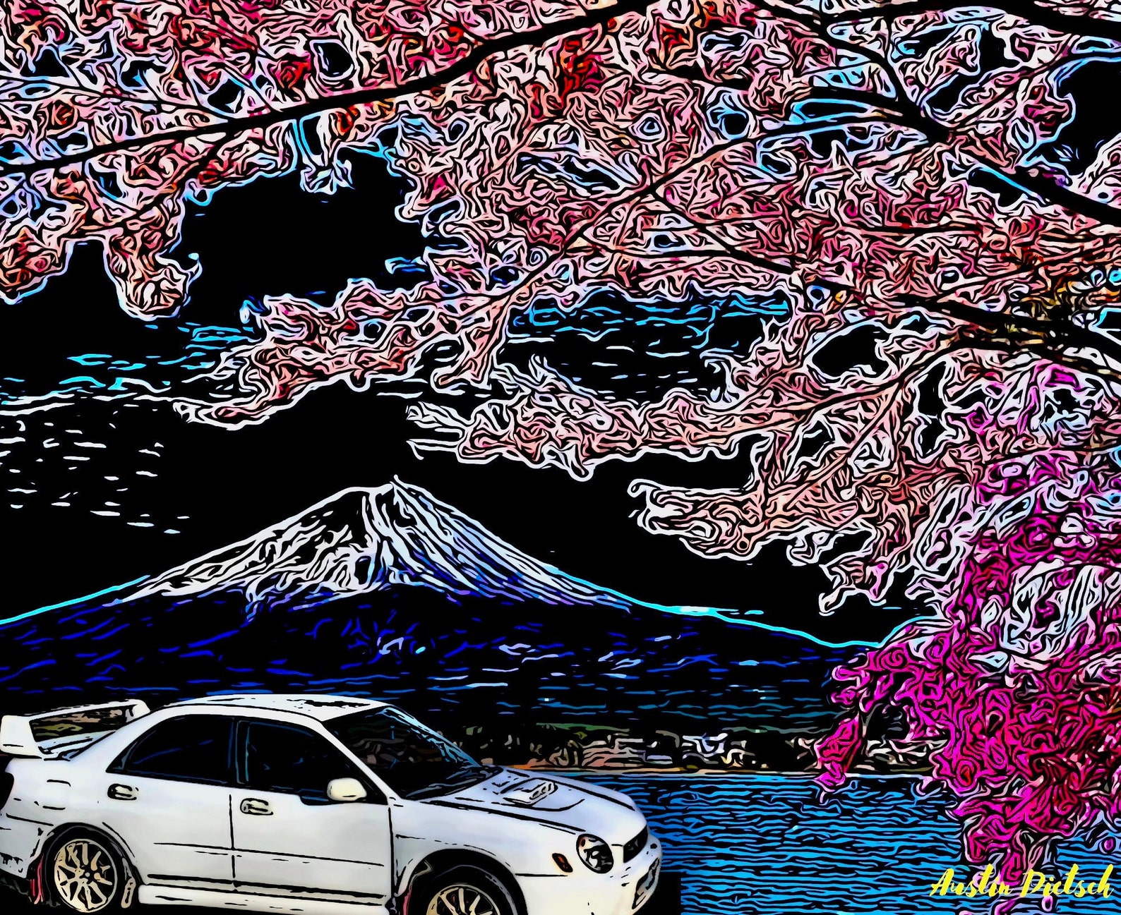 Bug-eye Jdm Subaru Wrx Cherry Blossom. - Etsy