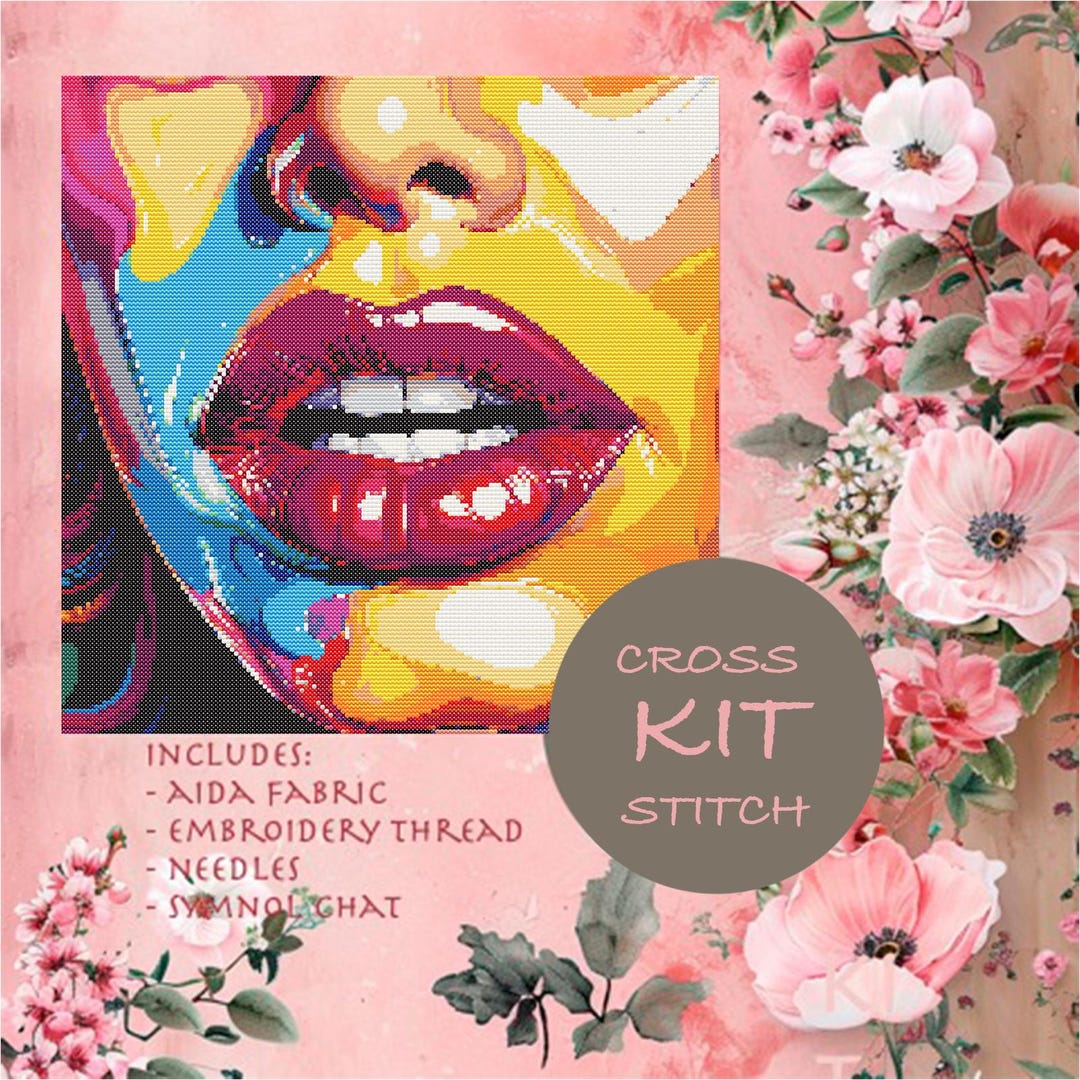 Perfect Gift Modern Style Pop Art Style Cross Stitch Kit Unique ...