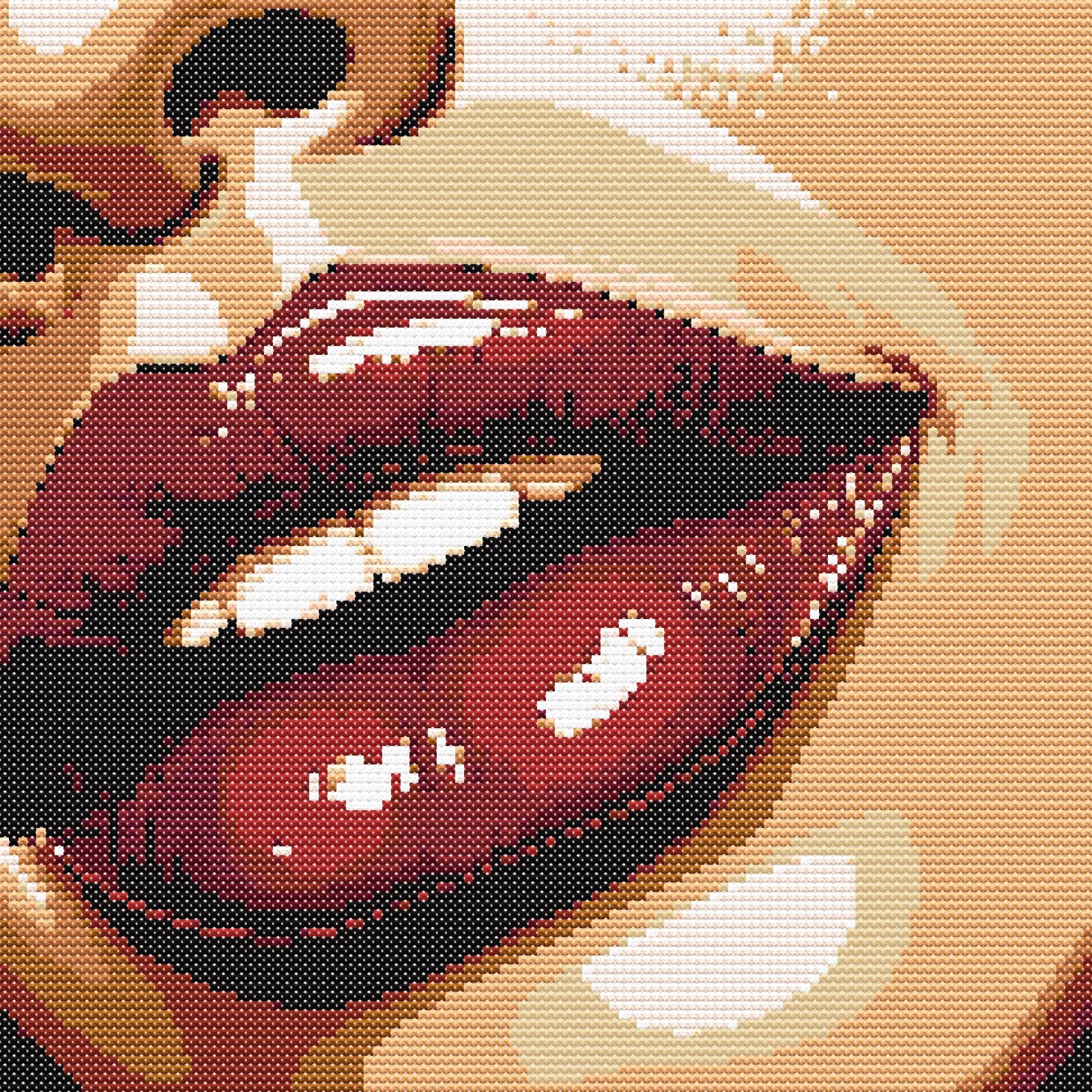 Lips Cross Stitch Pattern, Pop Art, Briana Design (PDF Pattern) - Etsy