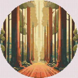 Forest Cross Stitch Pattern Nature Cross Stitch Woods Printable PDF ...