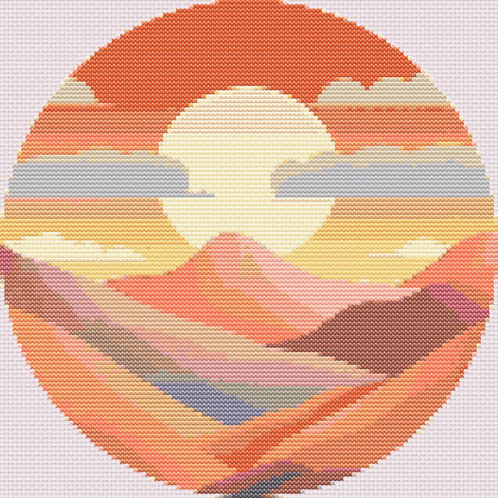 Sunny Desert Cross Stitch Pattern, Nature Landscape (PDF) - Etsy
