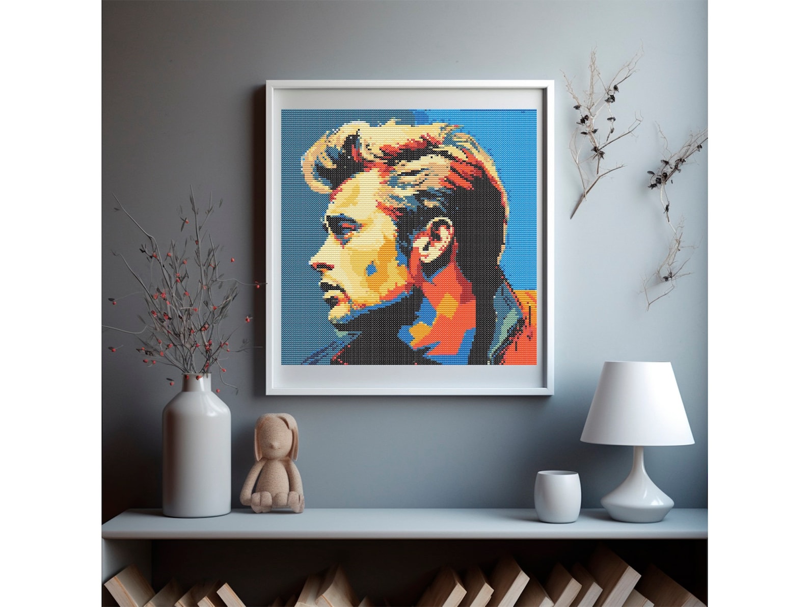 James Dean Cross Stitch Pattern, Pop Art Portrait (PDF Pattern) - Etsy