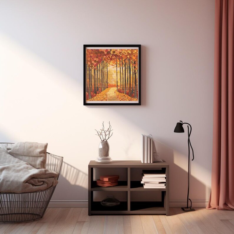 Autumn Forest Cross Stitch Pattern, Nature Woods Scene (PDF) - Etsy