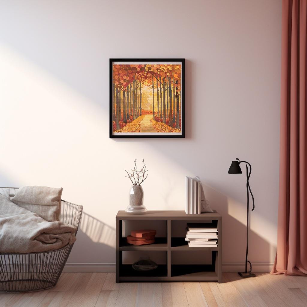 Autumn Forest Cross Stitch Pattern, Nature Woods Scene (PDF) - Etsy