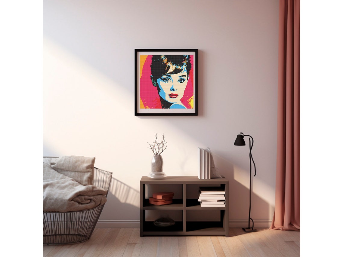 Audrey Hepburn Cross Stitch Pattern, Celebrity Cross Stitch Chart ...