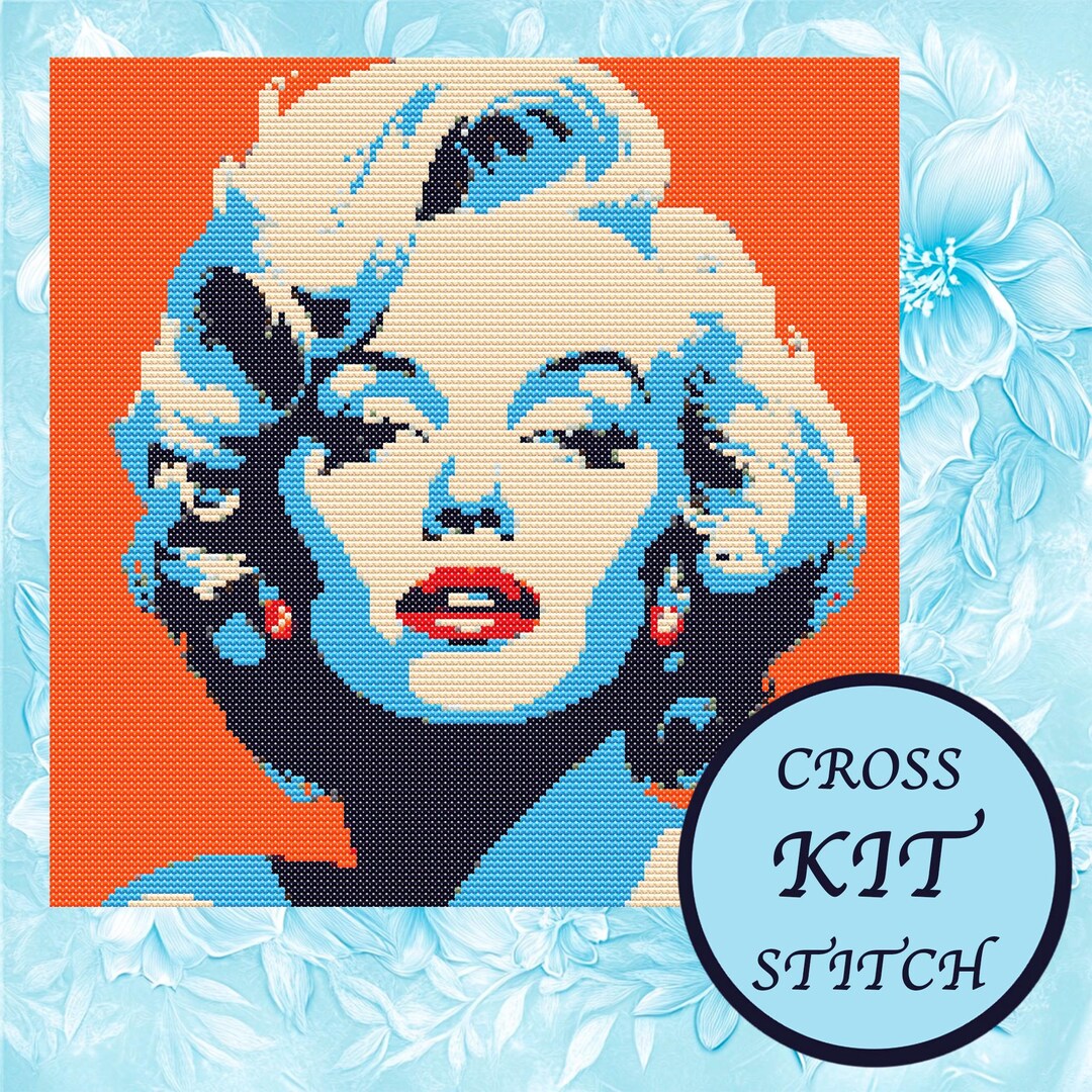 Marilyn Monroe Pop Art Cross Stitch Kit - 9 Inch - Etsy