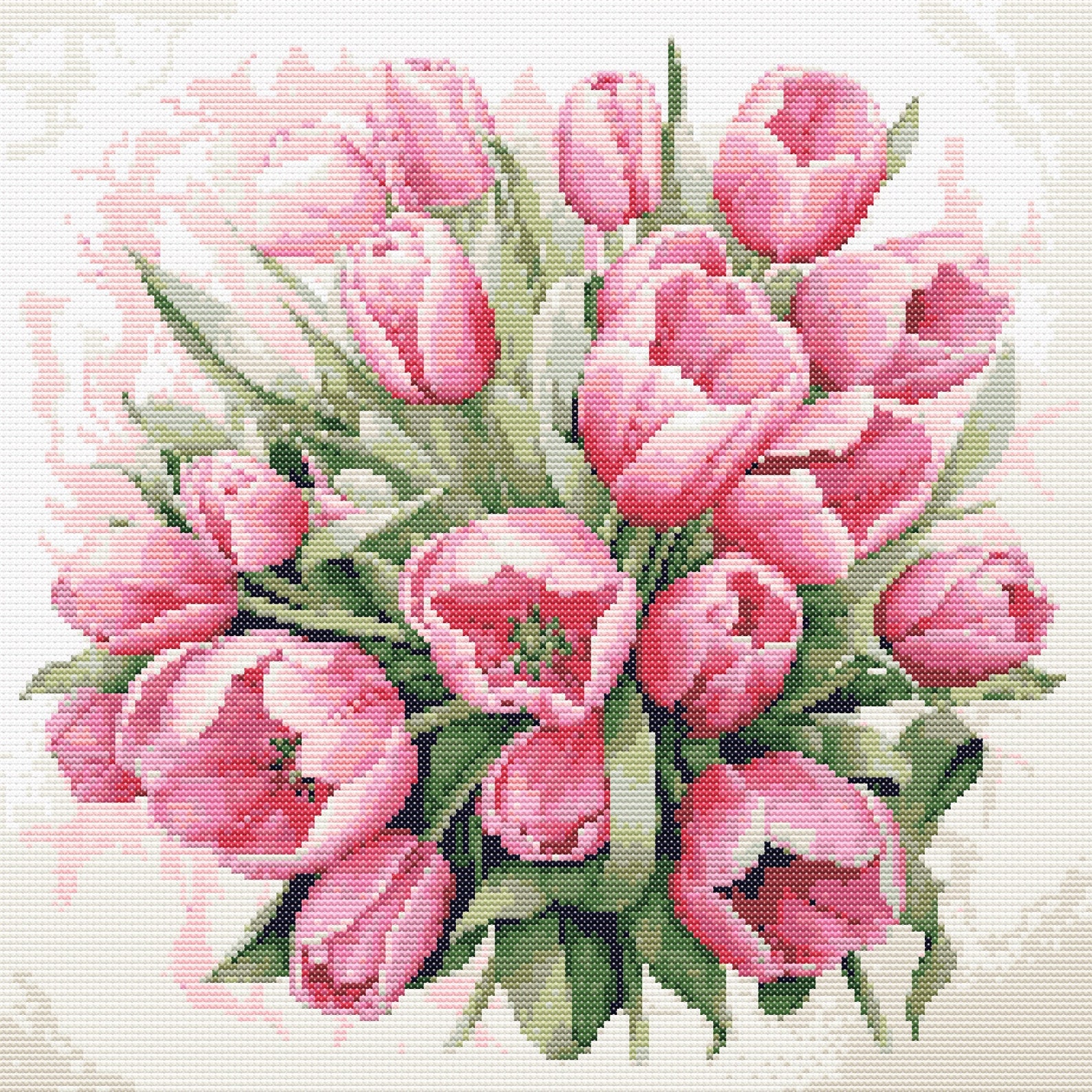 Spring Tulips Cross Stitch Pattern Floral Cross Stitch Tulips Cross ...