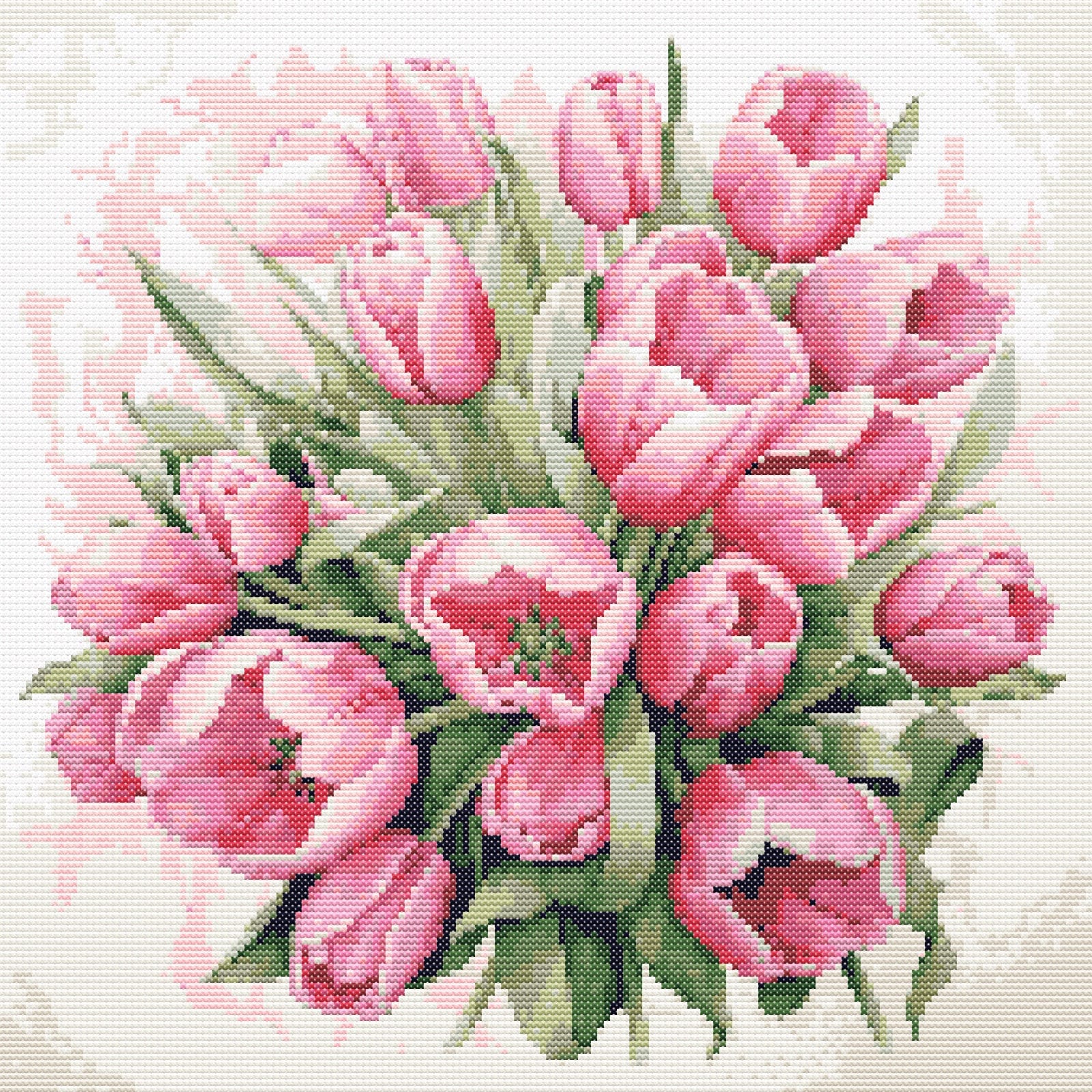 Spring Tulips Cross Stitch Pattern Floral Cross Stitch Tulips Cross ...