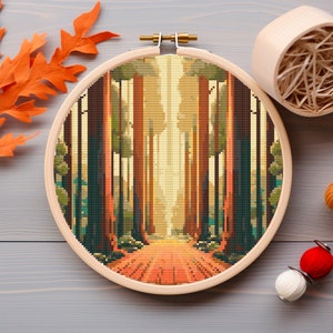 Forest Cross Stitch Pattern Nature Cross Stitch Woods Printable PDF ...