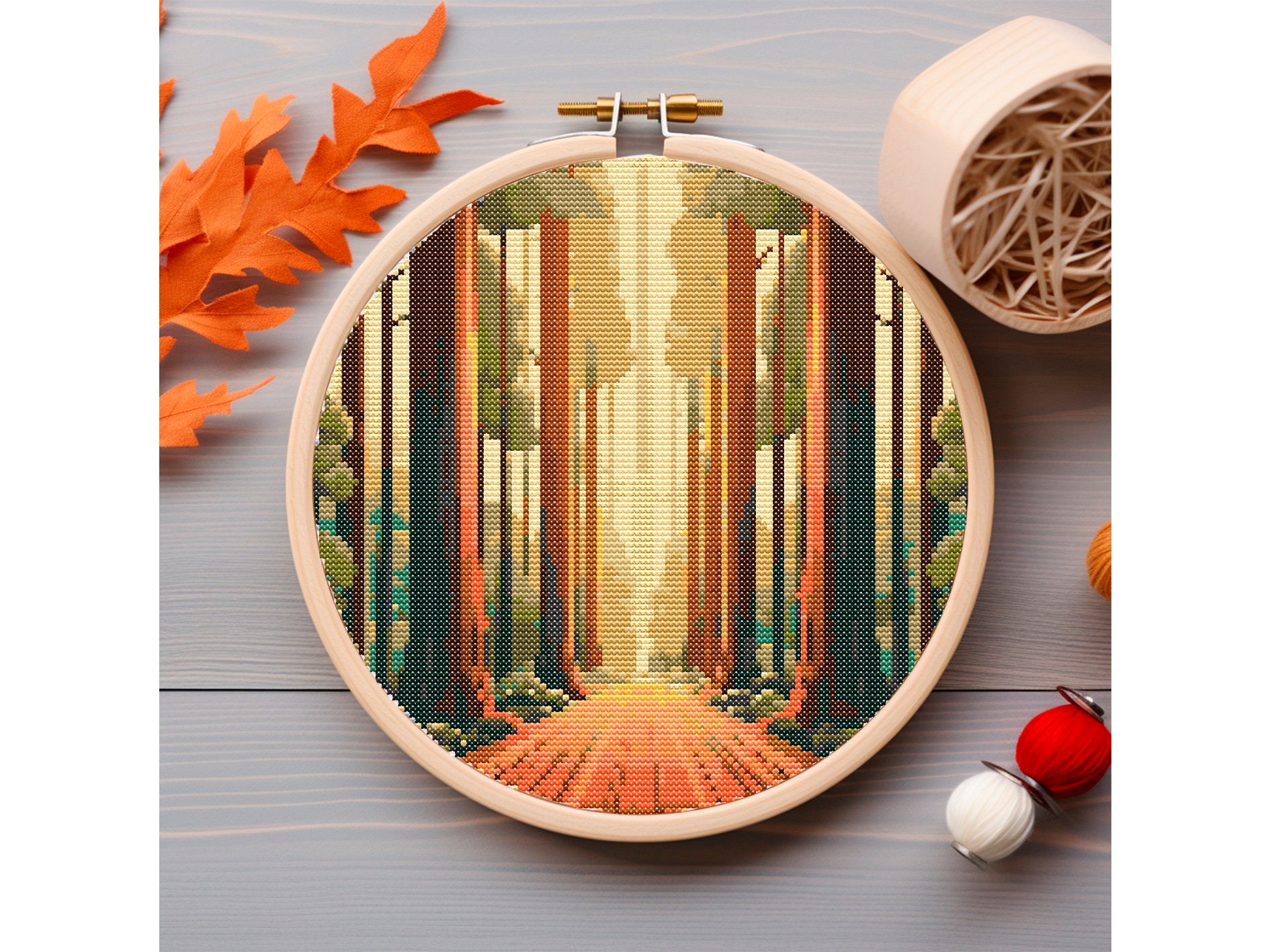 Forest Cross Stitch Pattern Nature Cross Stitch Woods Printable PDF ...