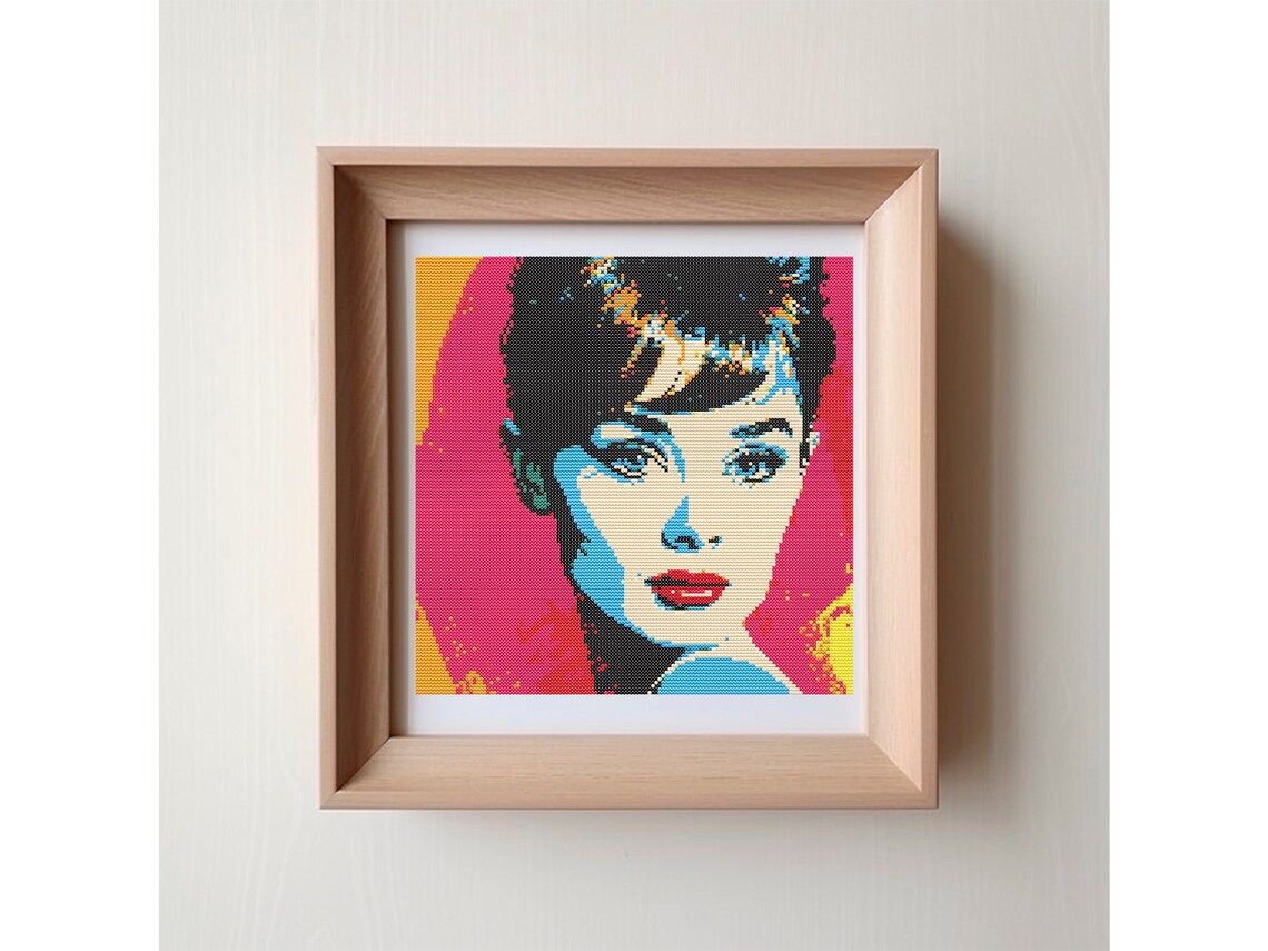 Audrey Hepburn Cross Stitch Pattern, Celebrity Cross Stitch Chart ...