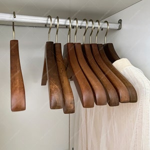 3/6/10 Pack Wooden Hangers ,natural Solid Wood Hangers, Non-slip Solid ...