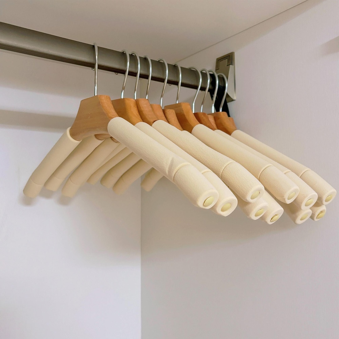 Padded Wooden Clothes Hangers: Non-slip, Solid Wood Coat Hangers - Etsy