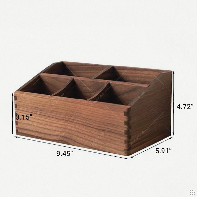 Black Walnut Desktop Organizer Box: Vintage Wood Office Storage - Etsy