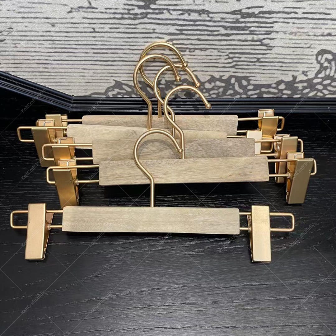 Camphor Wood Pants Hanger With Metal Clips, Natural 360 Degree Swivel ...