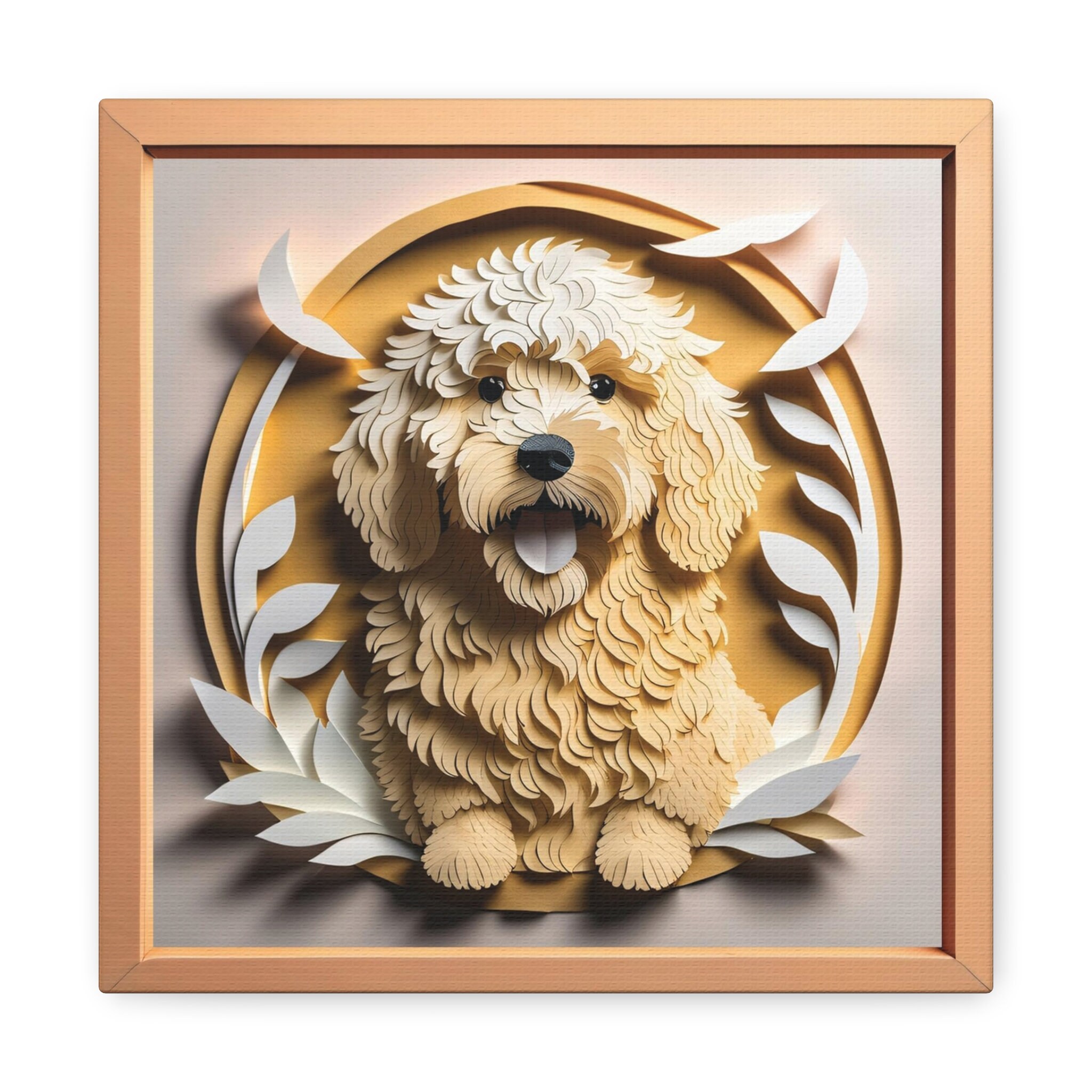 Golden Doodle Portrait Papercut Imitation Dog Lover Wall Art - Etsy