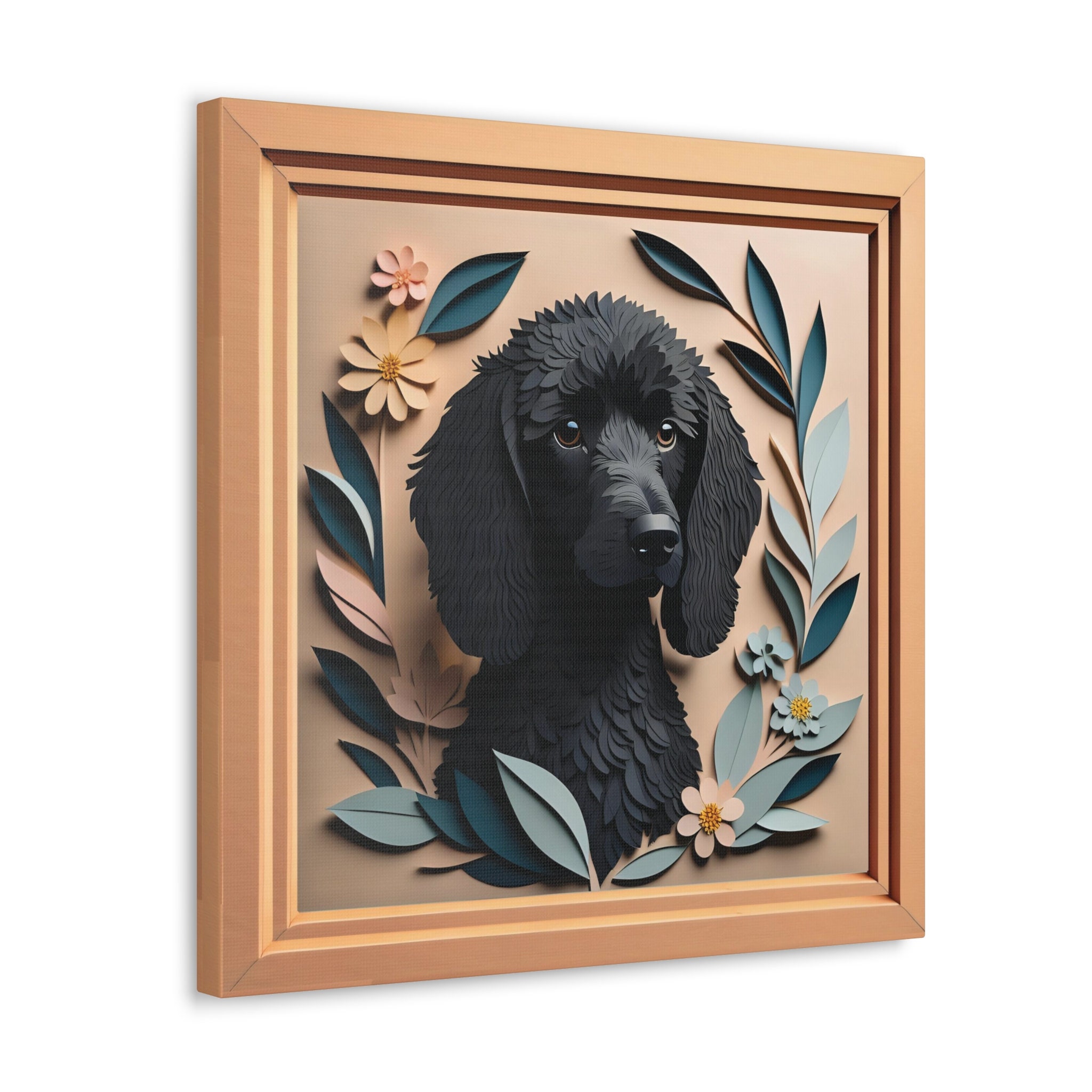 Black Poodle Portrait Pastel Colors Papercut Imitation Dog - Etsy