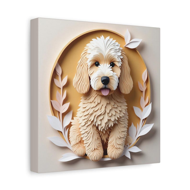 Personalized Labradoodle Canvas Print: 3D Illusion Dog Memorial Art - Etsy
