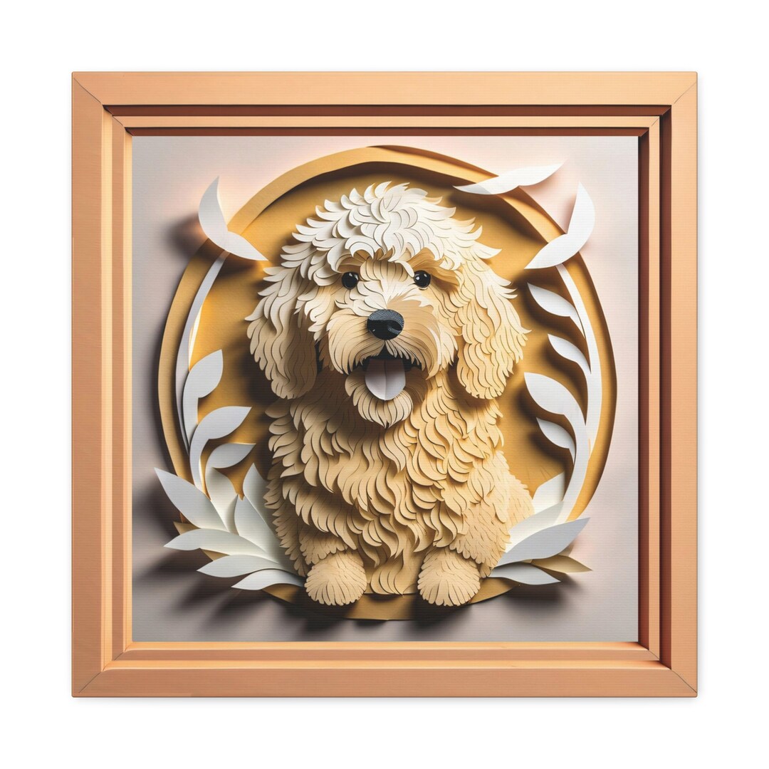Golden Doodle Portrait, Papercut Imitation Dog Lover Wall Art, Dog ...