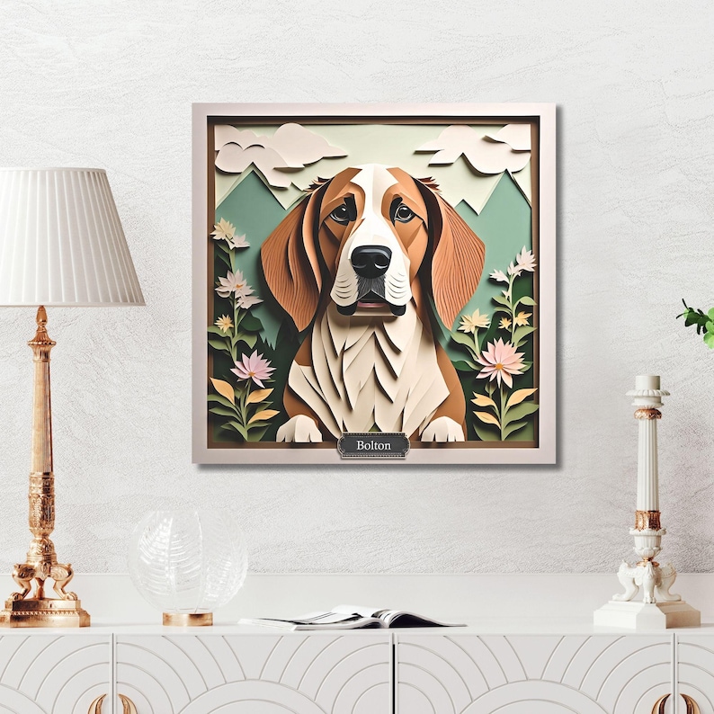 Personalized Basset Hound Canvas Print: 3D Illusion Dog Art - Etsy