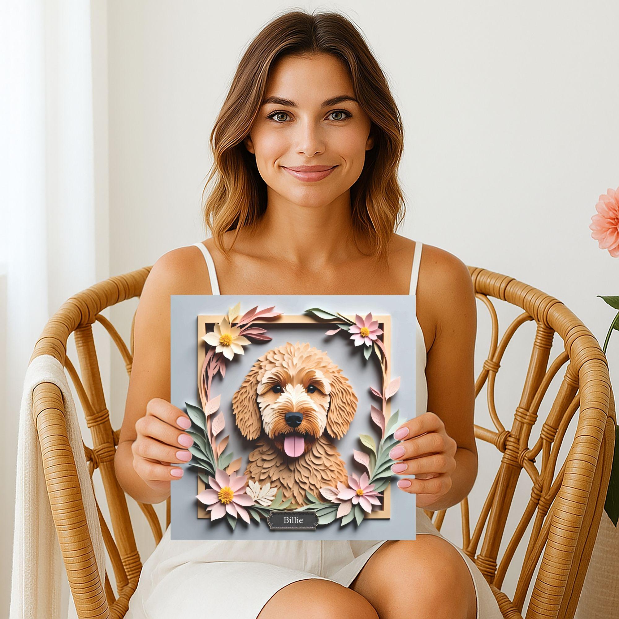 Personalized Labradoodle Floral Canvas Print: Dog Mom Gift - Etsy