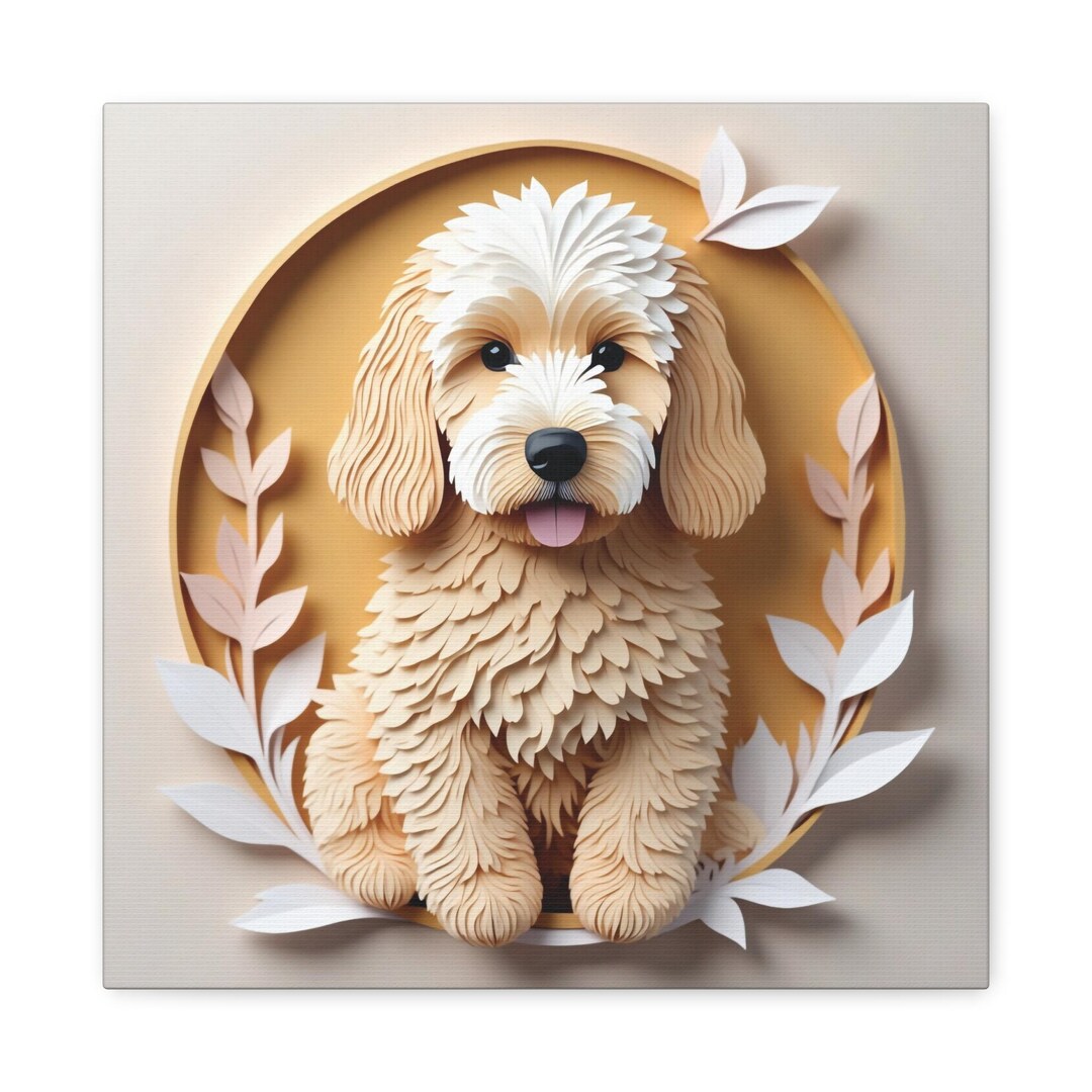 Personalized Labradoodle Canvas Print: 3D Illusion Dog Memorial Art - Etsy