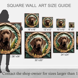 Chocolate Labrador Nature-framed Papercut Imitation Art Canvas With ...