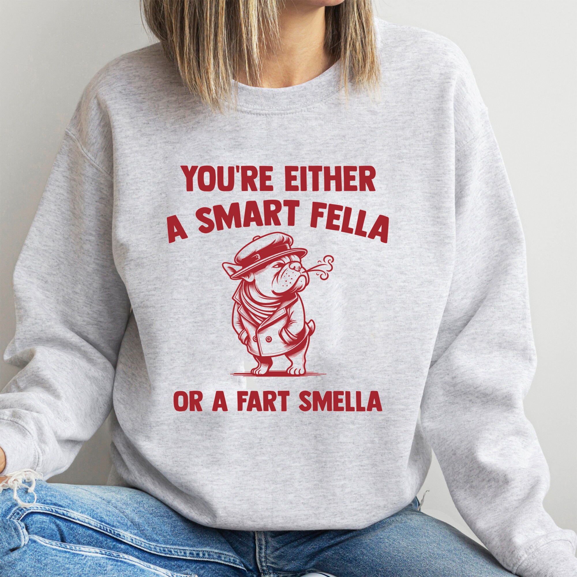 You're Either a Smart Fella or a Fart Smella Bouledogue Meme Shirt - Etsy