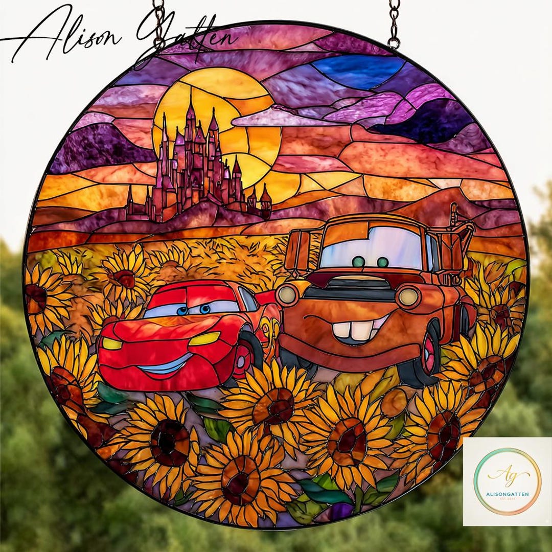 Buy Disney Lightning Mcqueen Suncatcher, Disney Cars Acrylic Window ...