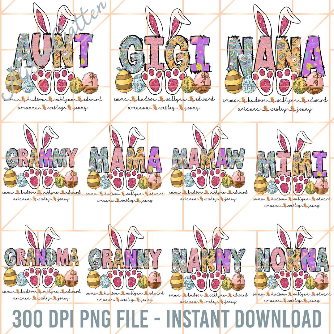 Easter Mama Gigi Mimi Png, Easter Png Custom, Happy Easter Day Png ...