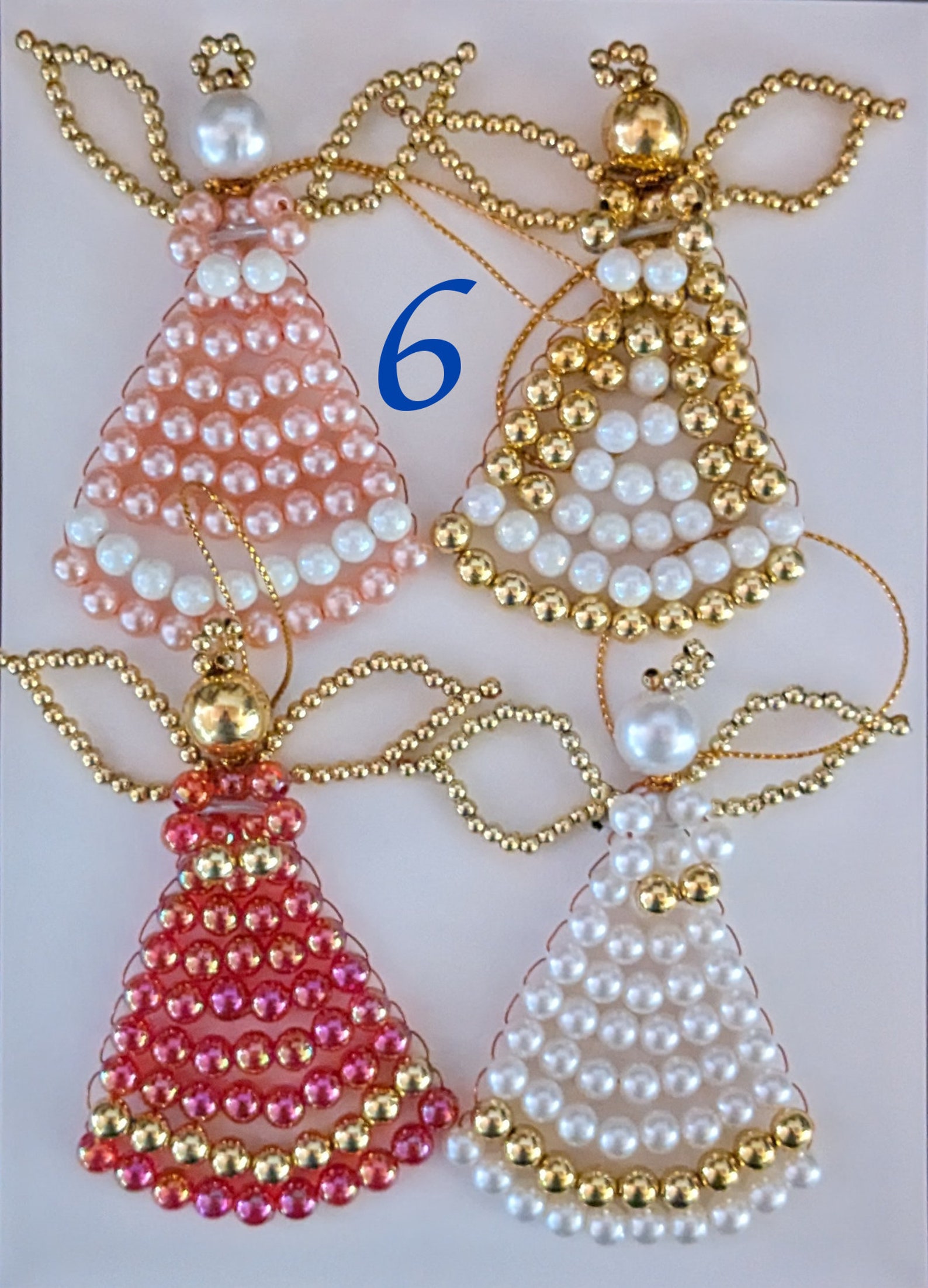 Beaded Angel - Christmas Ornaments - Set of 4 - Etsy