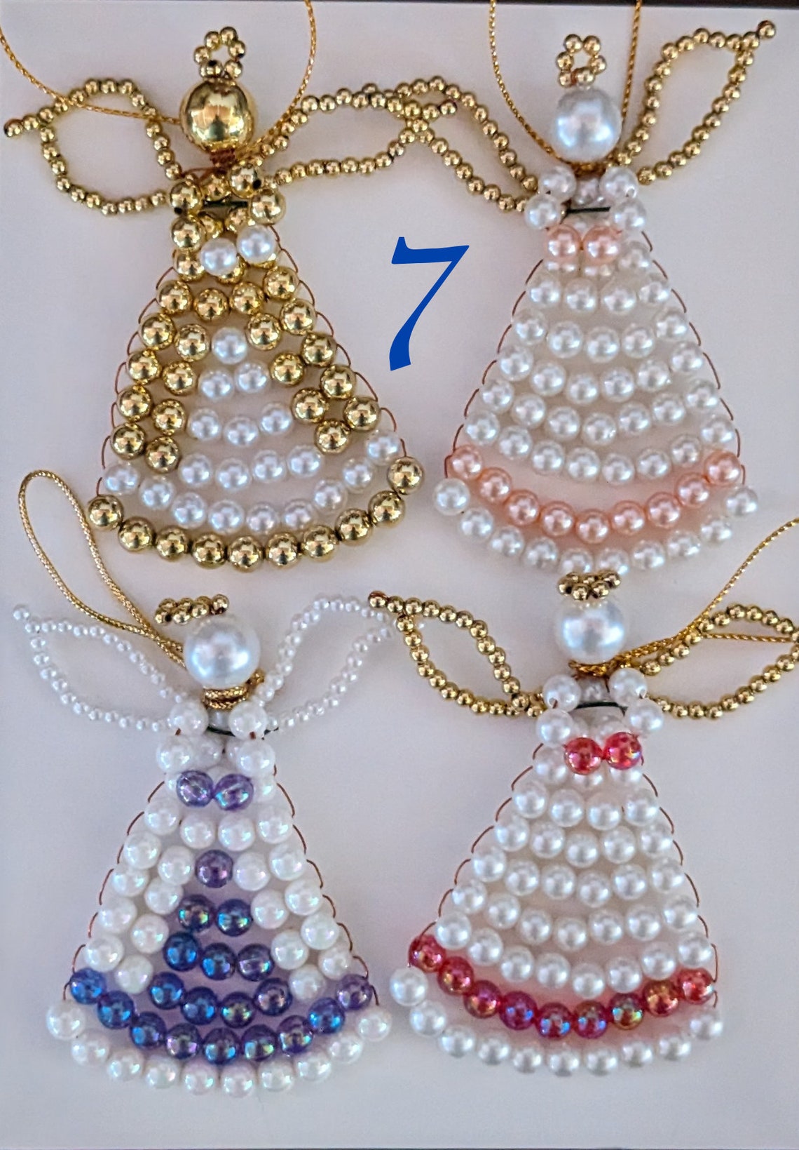Beaded Angel - Christmas Ornaments - Set of 4 - Etsy