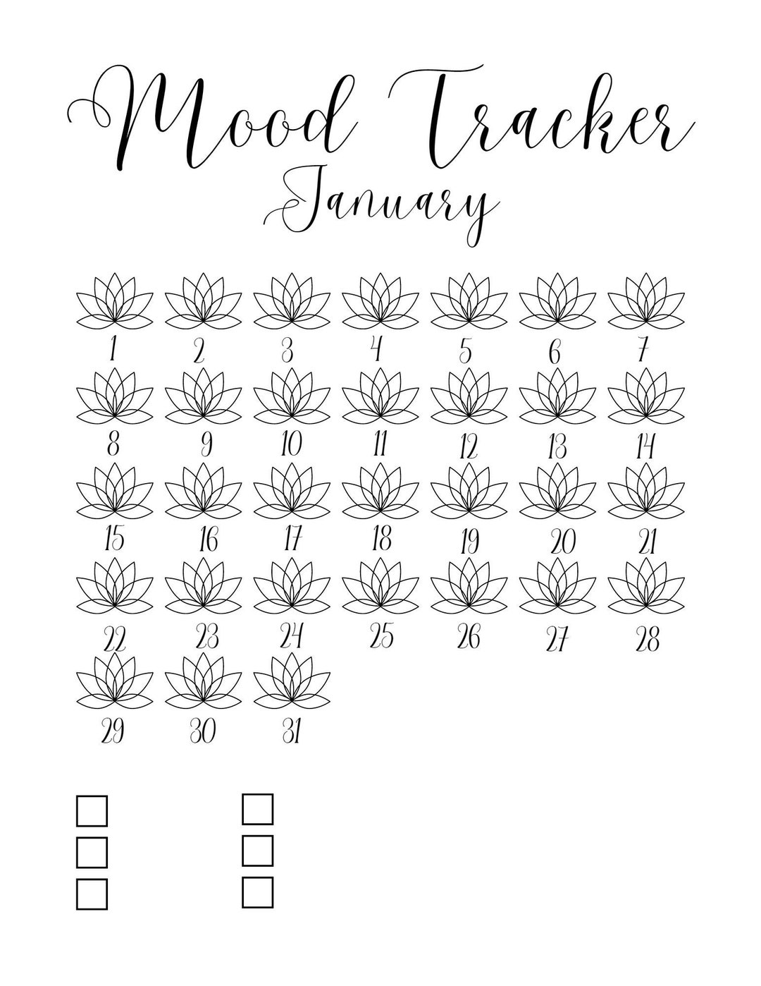 Mood Tracker Lotus Flower, Bullet Journal, Agenda, Tracking Your Moods ...