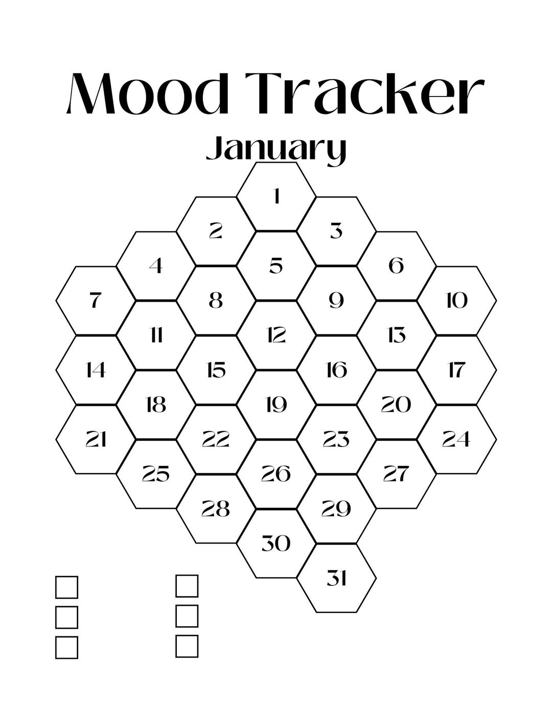 Mood Tracker Honeycomb, Bullet Journal, Agenda, Tracking Your Moods - Etsy