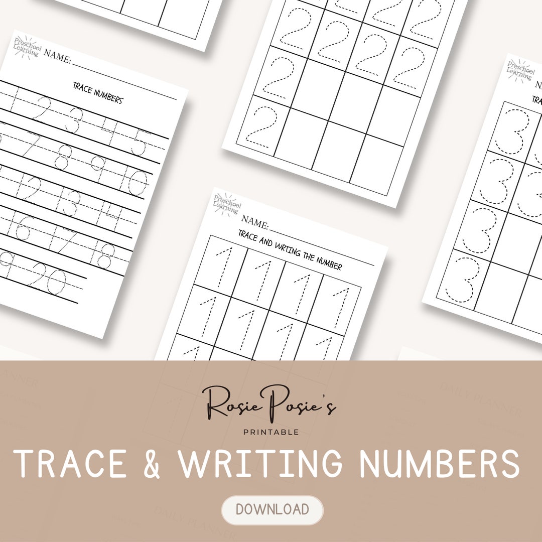 Number Tracing and Writing Worksheets, Numbers, Homeschool, Classroom ...