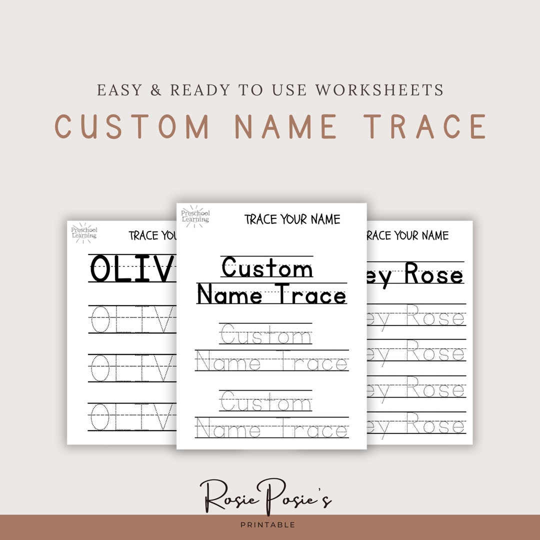 Custom Name Tracing, Worksheets, Homeschool, Classroom, Learning ...