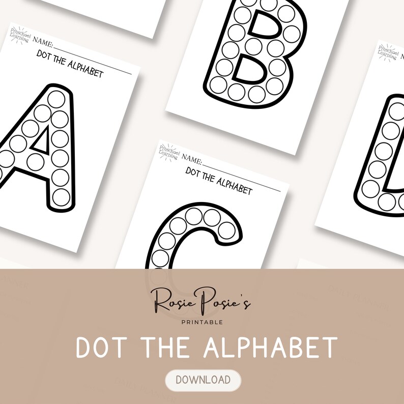 Dot the Alphabet, Worksheets, Homeschool, Classroom, Learning, Abcs - Etsy