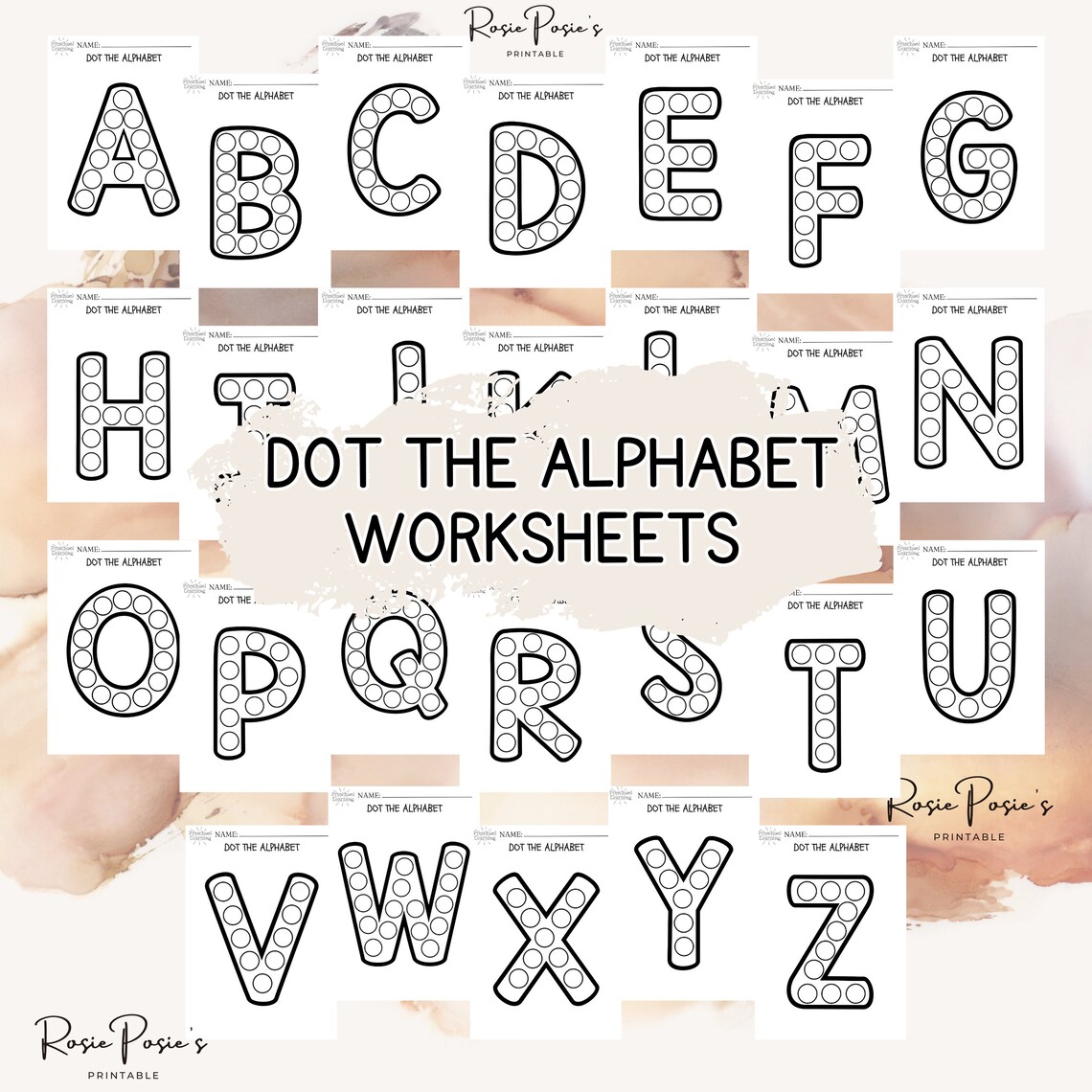 Dot the Alphabet, Worksheets, Homeschool, Classroom, Learning, Abcs - Etsy
