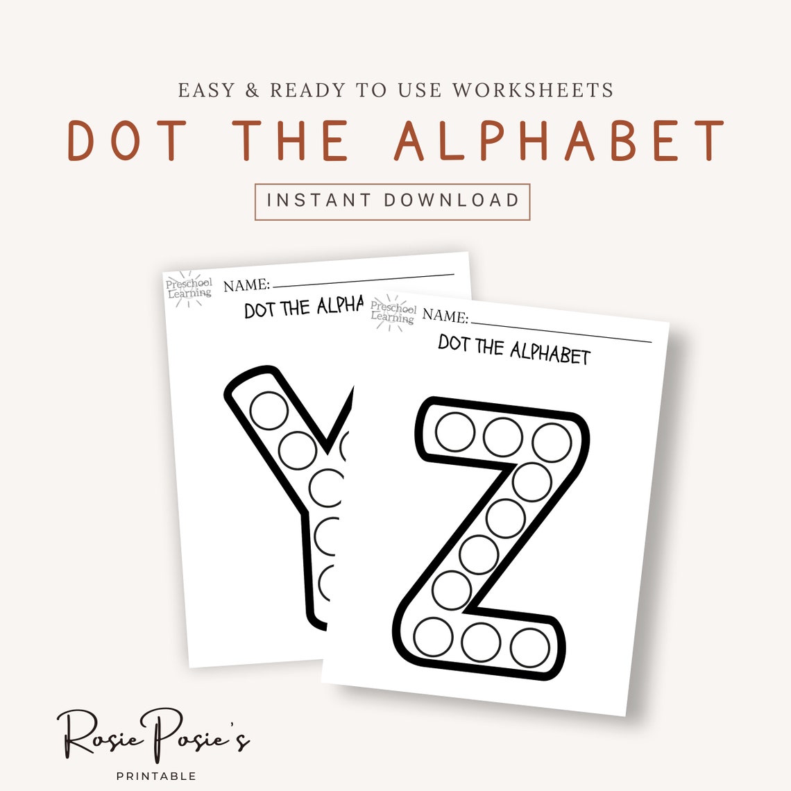 Dot the Alphabet, Worksheets, Homeschool, Classroom, Learning, Abcs - Etsy