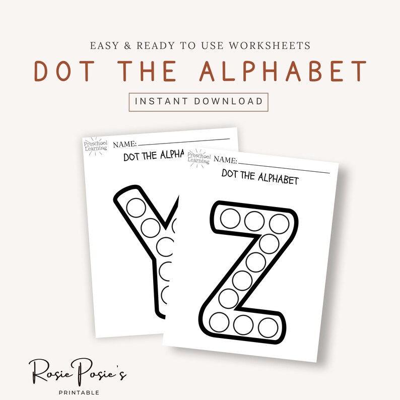 Dot the Alphabet, Worksheets, Homeschool, Classroom, Learning, Abcs - Etsy