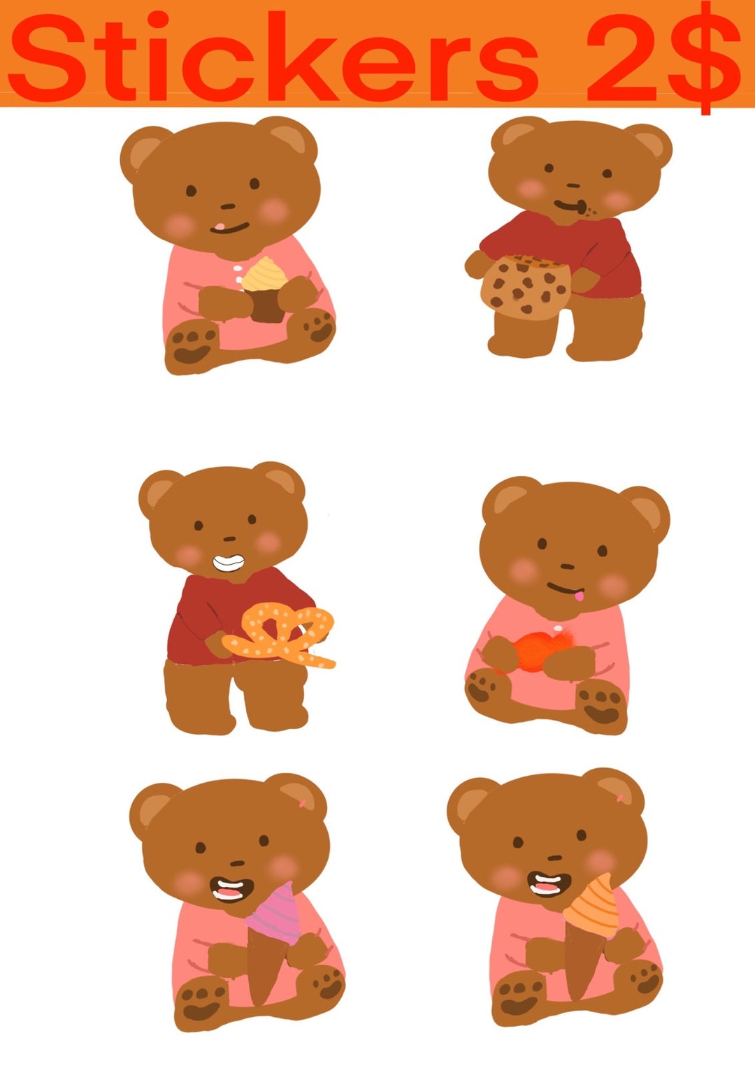 DIGITAL STICKERS BEARS - Etsy