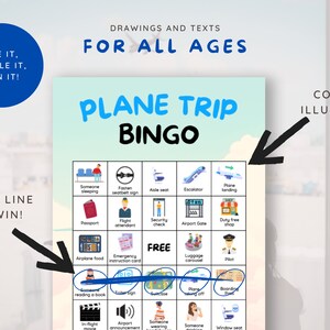 Airplane Bingo Cards: Kids Travel Game (set of 10) (digital Download ...