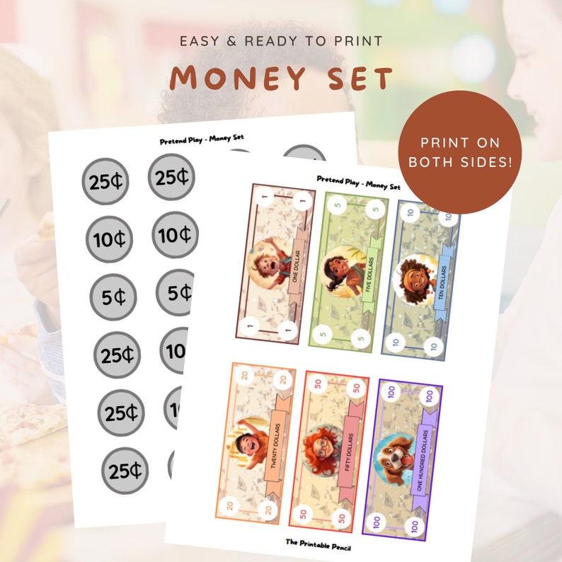 Dramatic Play Money Set, Teaching Math and Encourage Creativity - Etsy