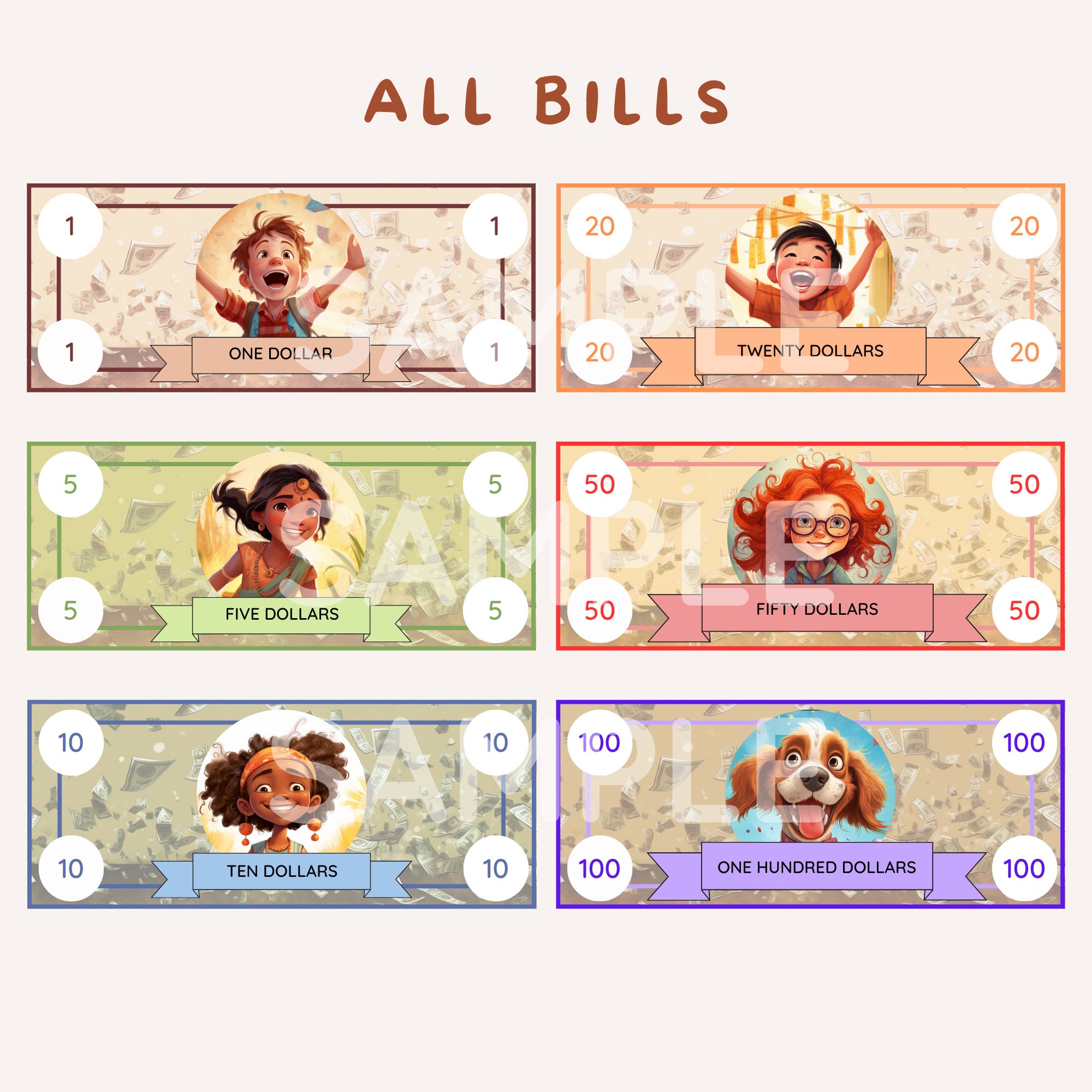 Dramatic Play Money Set, Teaching Math and Encourage Creativity - Etsy