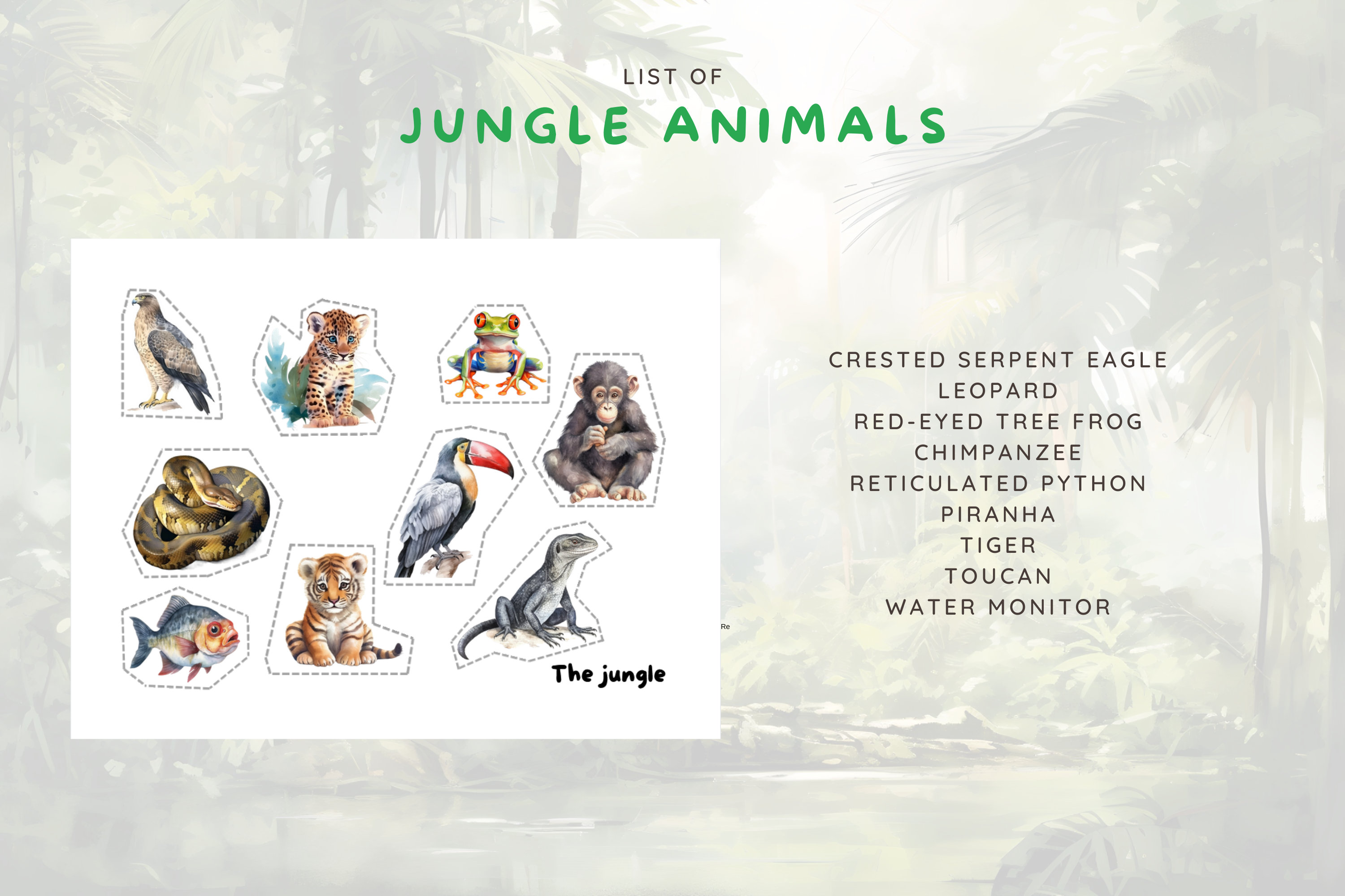 Animal Habitat Game, Matching Game for Toddlers, Jungle and Mountain ...