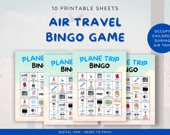 Travel Bingo Airplane Trip Kids Travel Holiday Vacation - Etsy